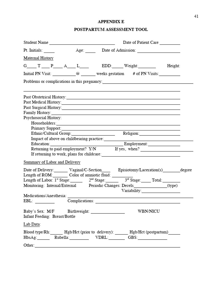 Postpartum Assessment | Download Free PDF | Childbirth | Postpartum Period