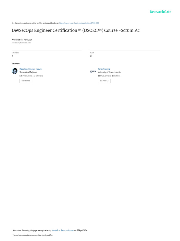 Devsecopsengineercertificationdsoeccourse Scrum Ac Pdf Computer Security Security