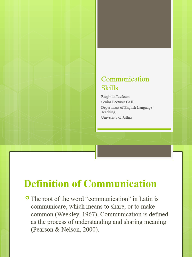 Communication Skills | Download Free PDF | Communication | Nonverbal ...