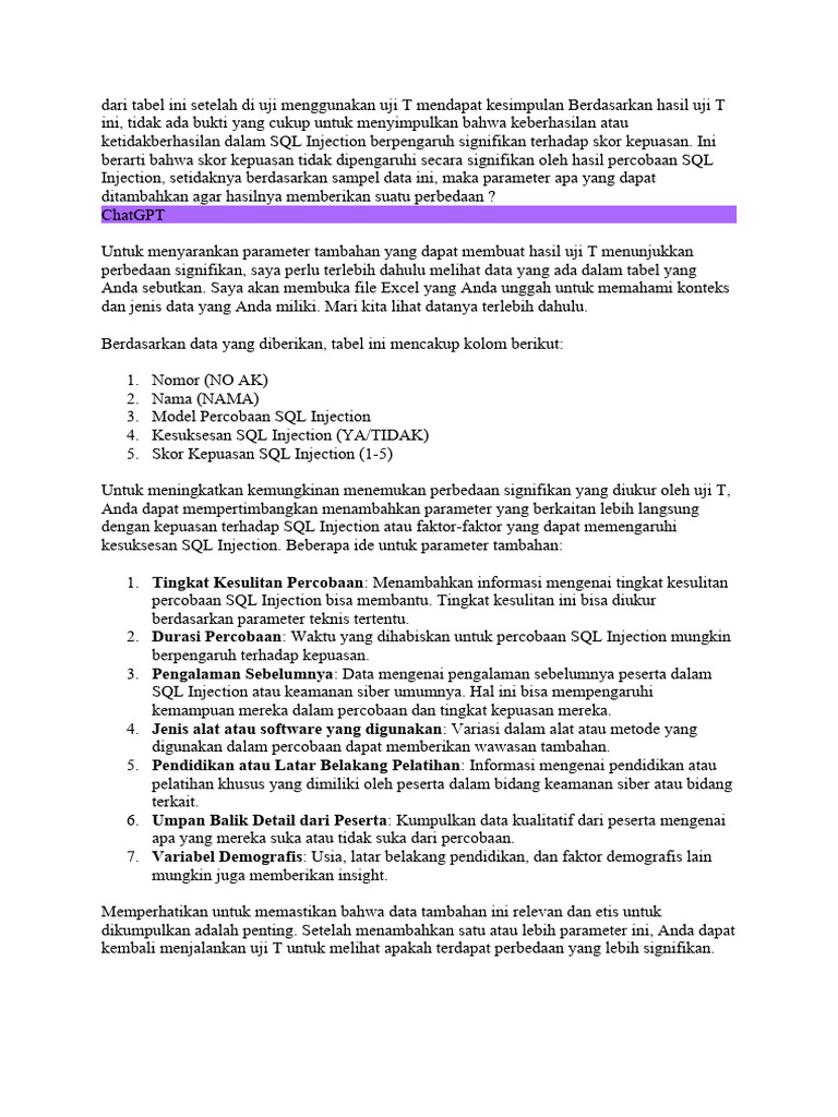 dari tabel ini setelah di uji menggunakan uji T mendapat kesimpulan Berdasarkan hasil uji T ini ...