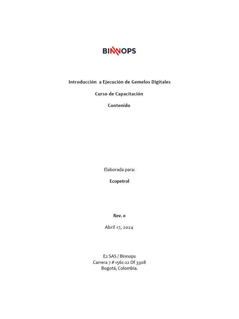 Gemelos Digitales - Curso de Capacitación - Abr - 17 - 2024 - Rev0 | PDF | Bases de datos ...