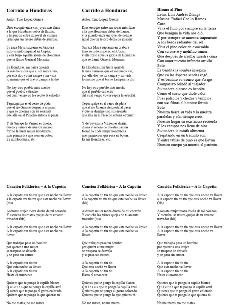 Corrido A Honduras | PDF | Honduras