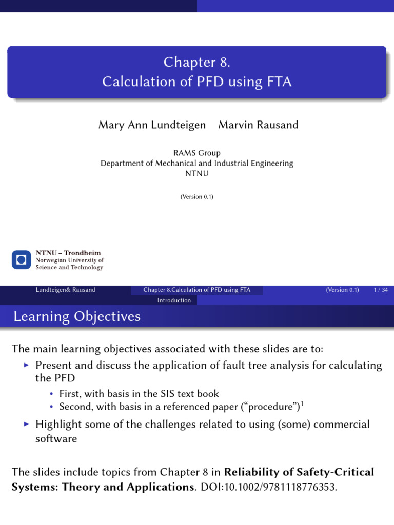 SIS Book - Chapter 08 - PFDavg With FTs | PDF | Reliability Engineering