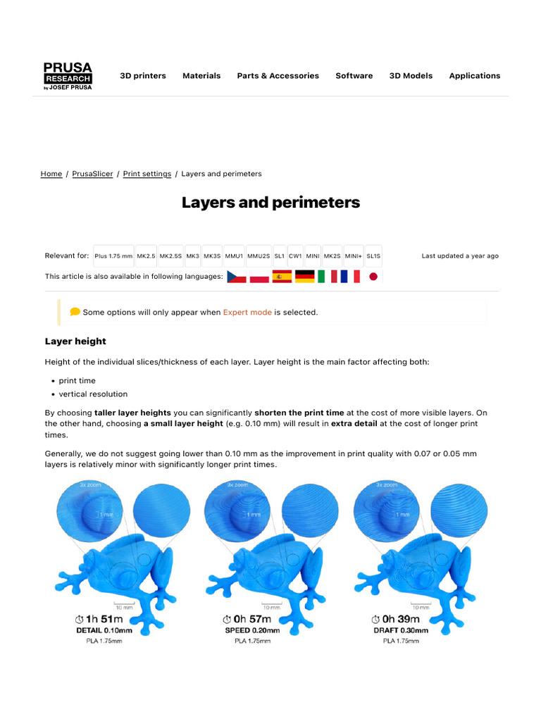 Layers and Perimeters - Prusa Knowledge Base | Download Free PDF | Length | Printer (Computing)