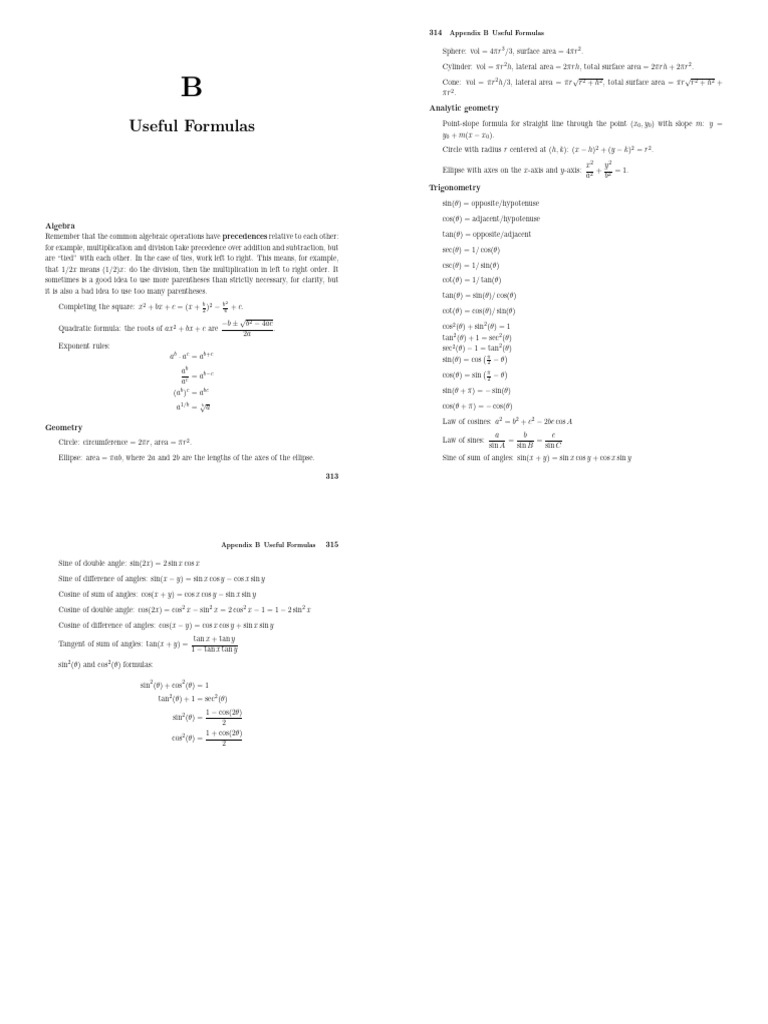 Year 13 Calculus & Math Formulas | PDF | Trigonometric Functions | Area