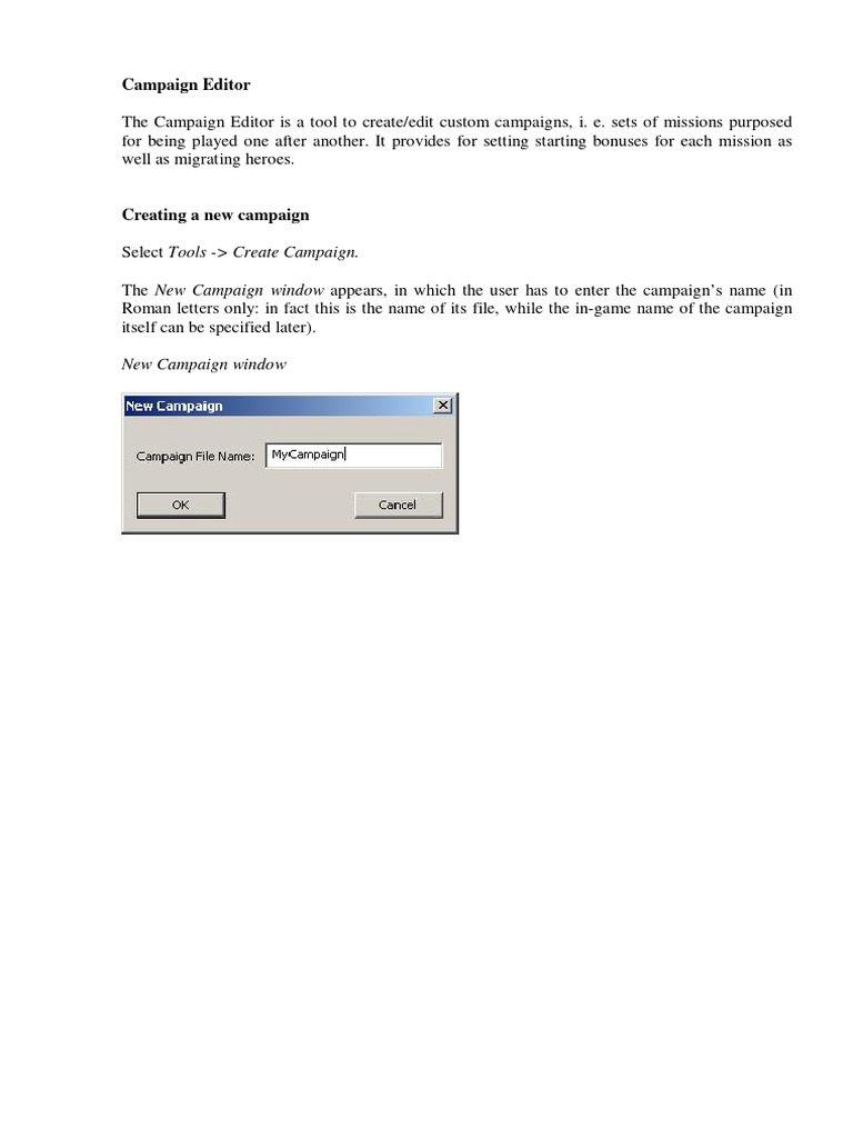 Campaign Editor for HoMM5 Custom Maps | PDF