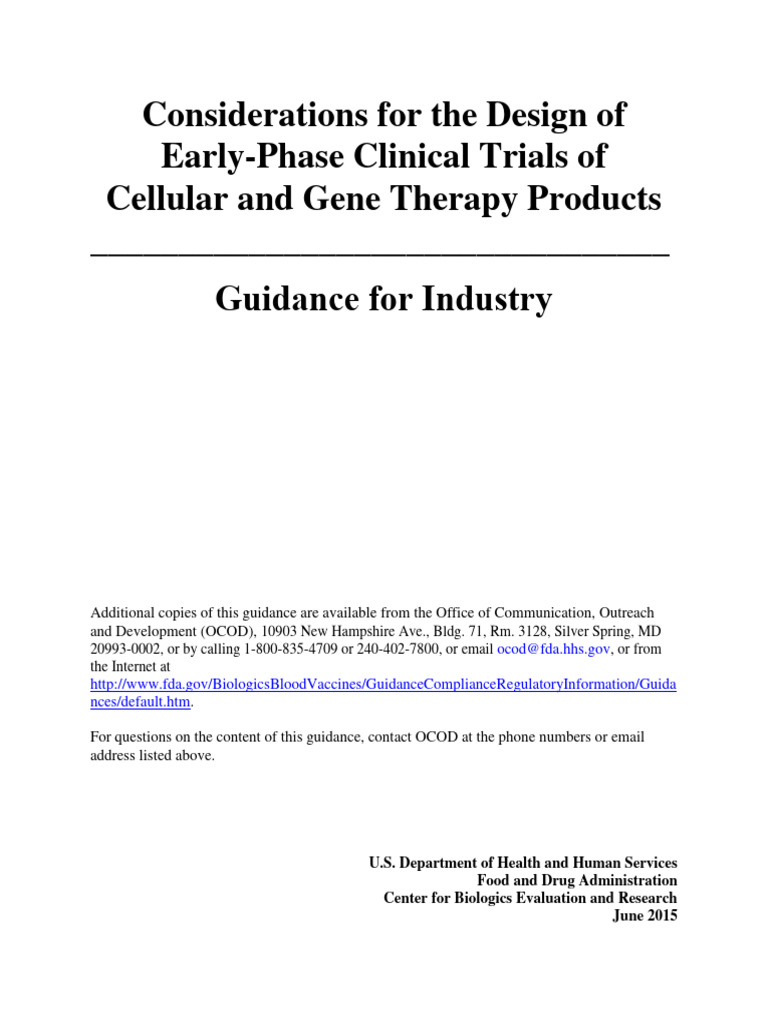 Considerations For The Design of Early Phase Clinical Trials of ...