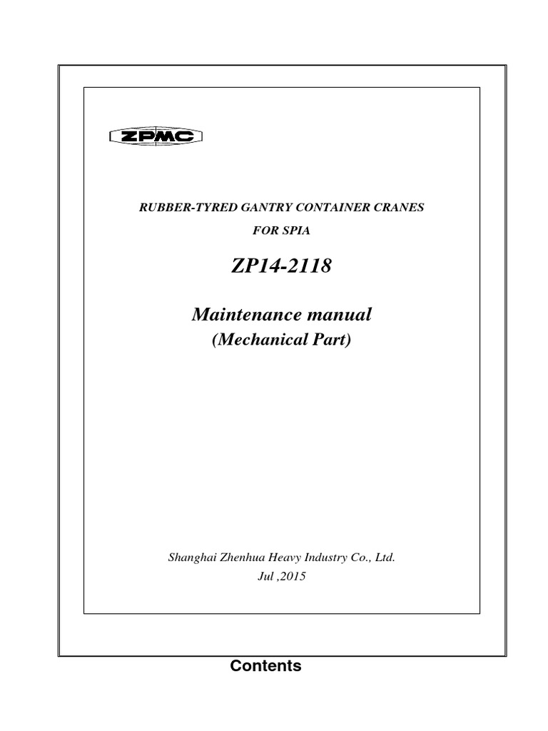 RTG Crane Maintenance Manual | PDF | Nondestructive Testing | Crane ...