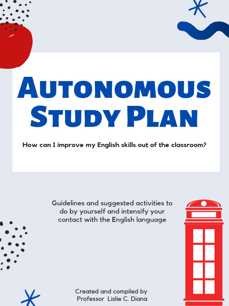 Autonomous Study Plan - Lislie C Diana | PDF | English Language | Learning