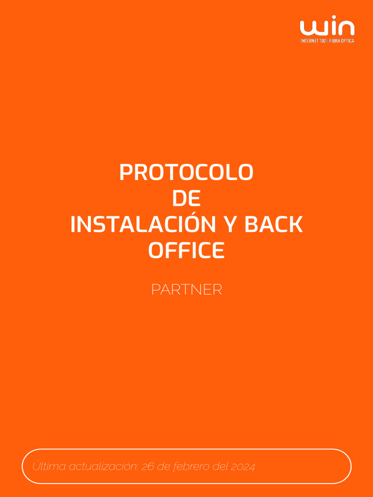 Protocolo de Instalación y Back Office | PDF | Aplicación movil | Enrutador (Computación)