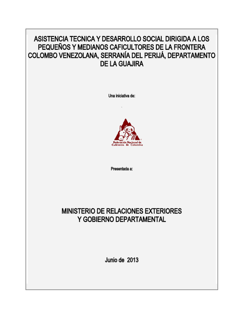 Perfil Del Proyecto CAFE | PDF | Colombia | café