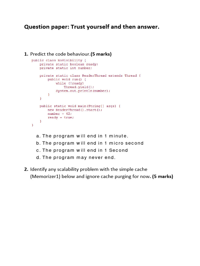 Question paper | Download Free PDF | Computer Memory | Computer Science