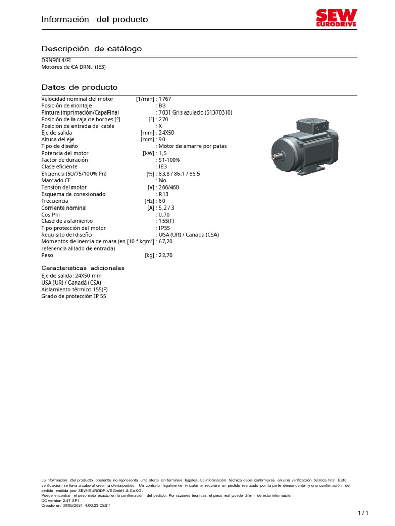 DRN90L4 FI ProductData Es ES | PDF | Ingenieria Eléctrica
