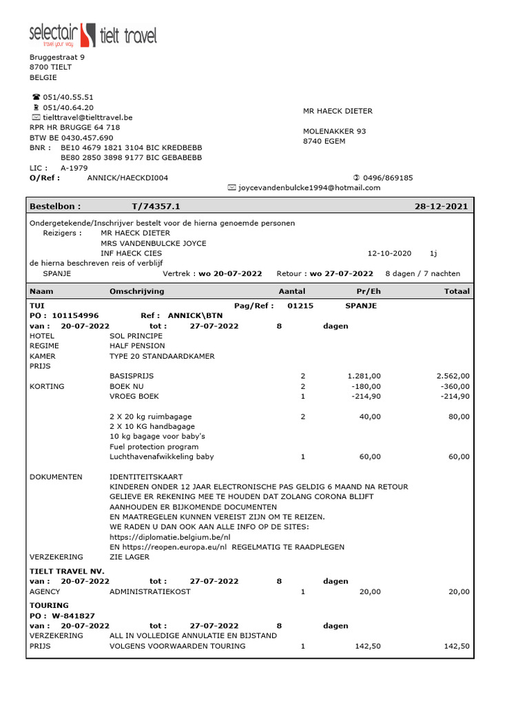 Bestelbon T-74357 Ondertekend | PDF
