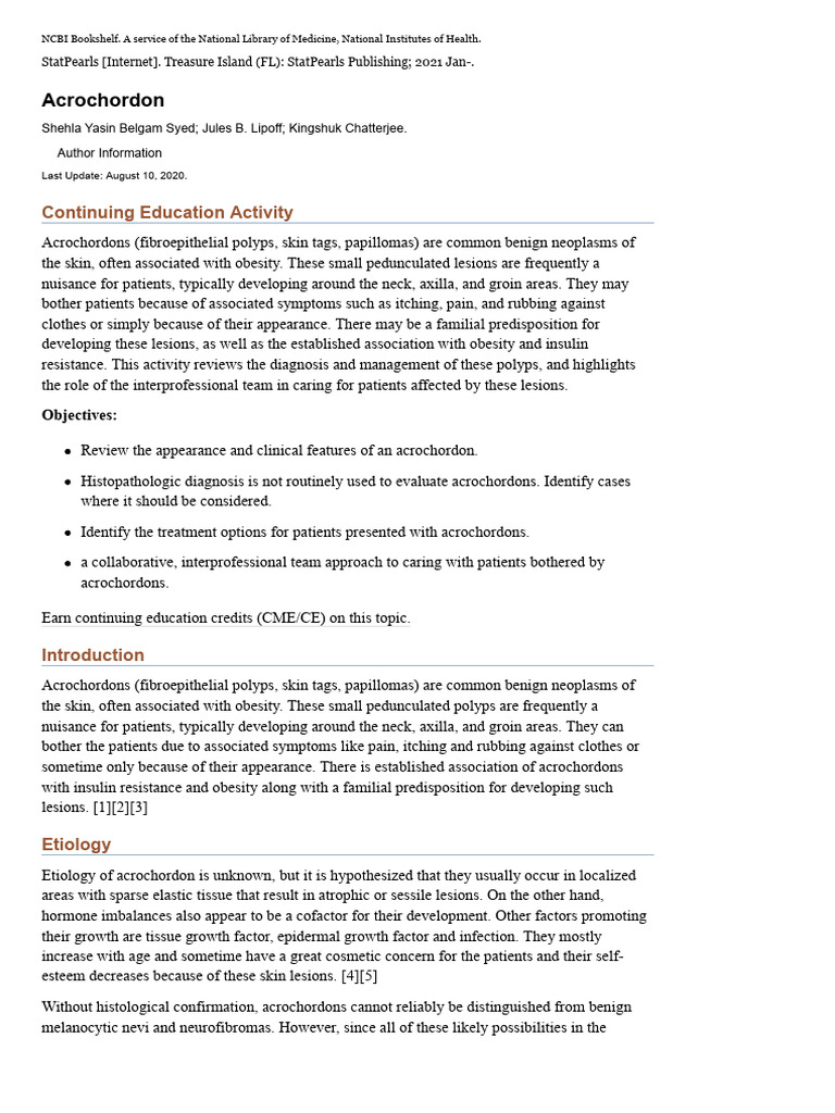 Acrocórdon (1) | PDF | Clinical Medicine | Medical Specialties