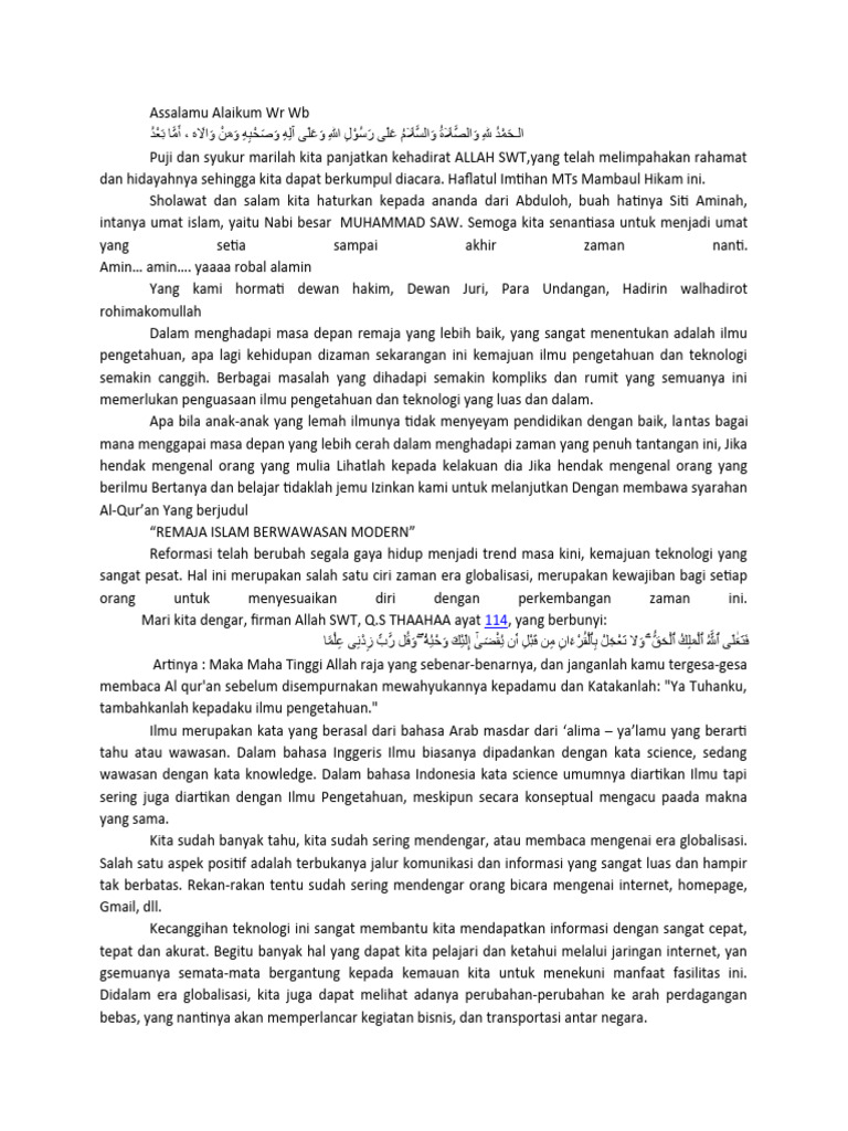 Remaja Islam Berwawasan Modern | PDF