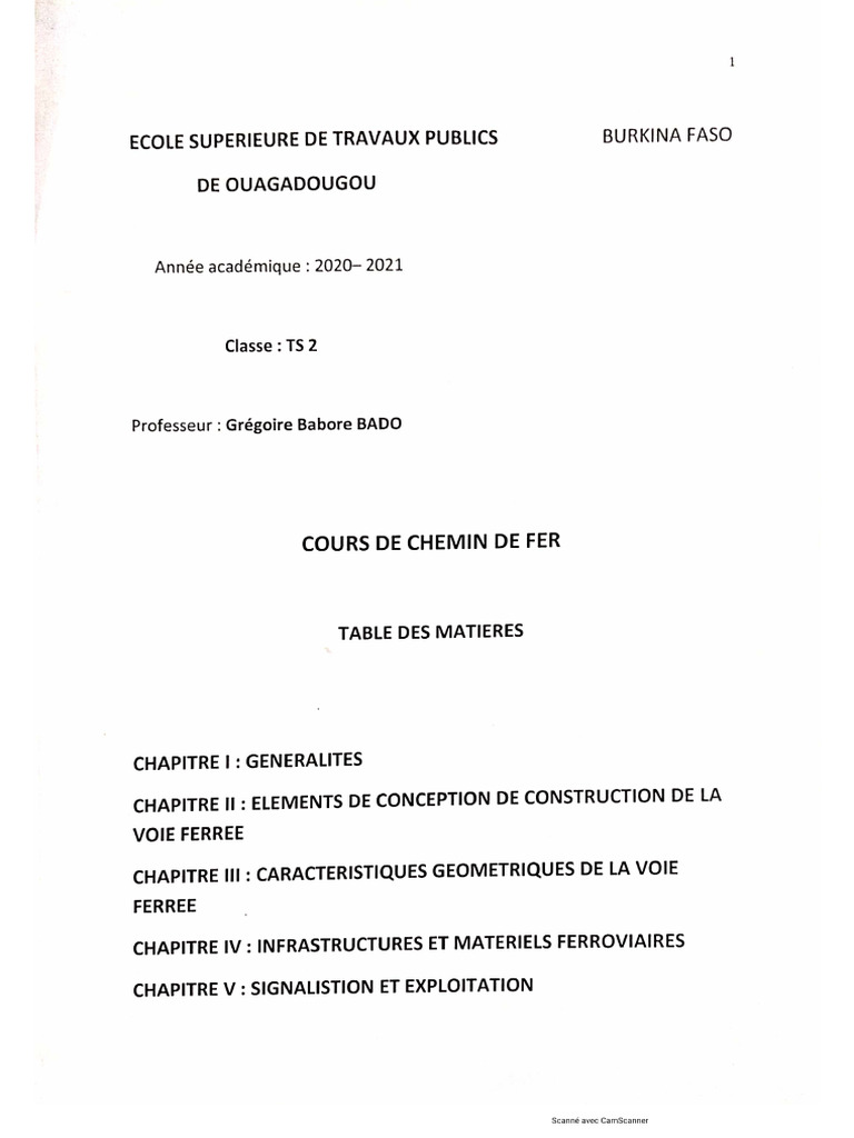 Cours Chemin de Fer MR BADO | PDF