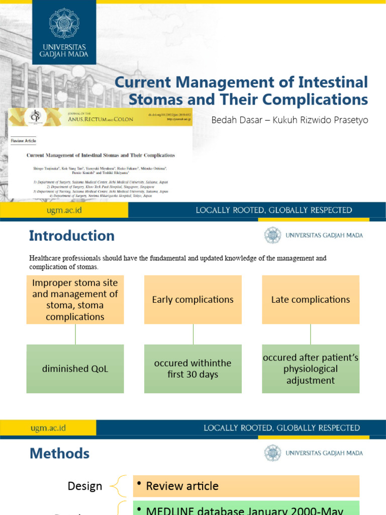 Jurding Current Management of Intestinal Stomas and Their Complications ...