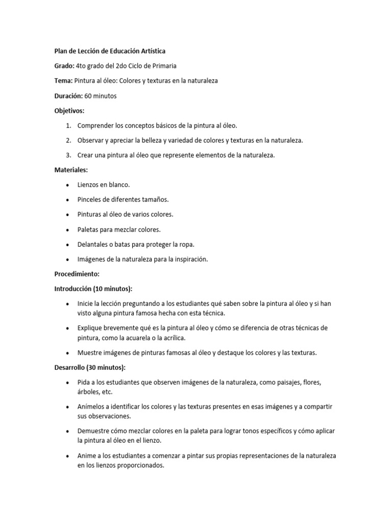 Tarea U1 S5A - Educación Artística | PDF | Pinturas | Pintura al óleo