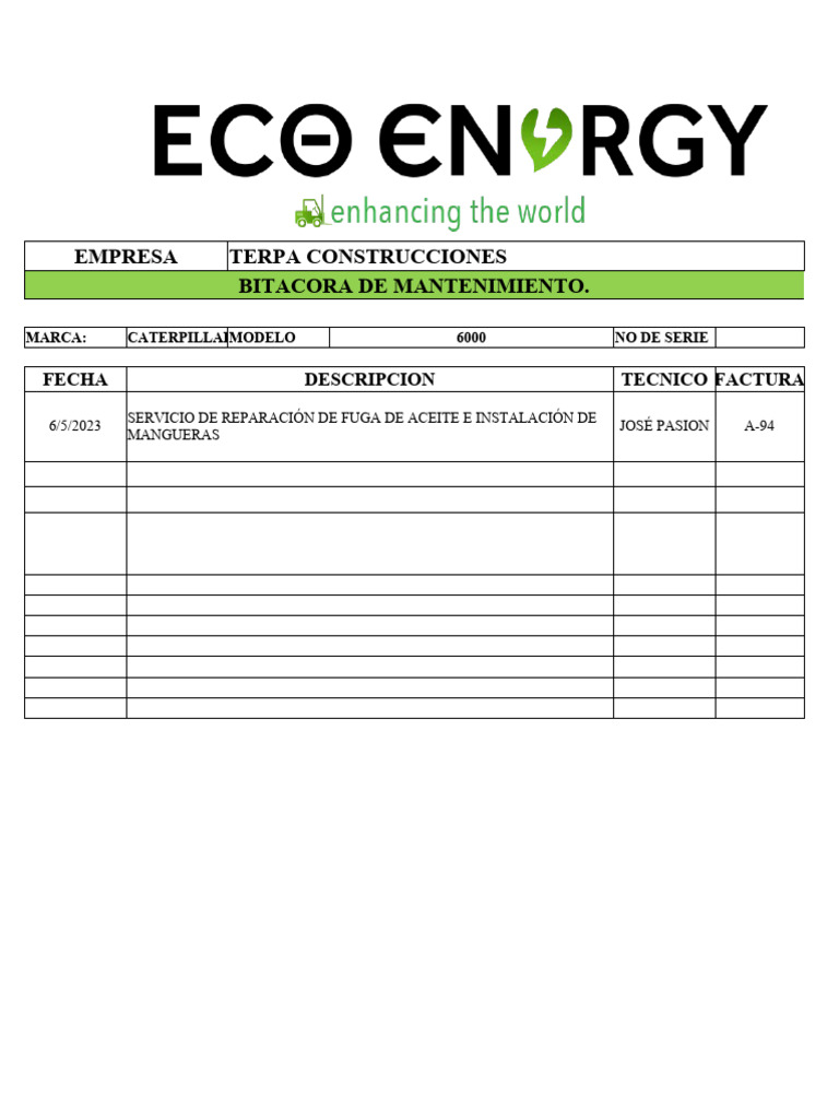 Bitacora Terpa Construcciones | PDF
