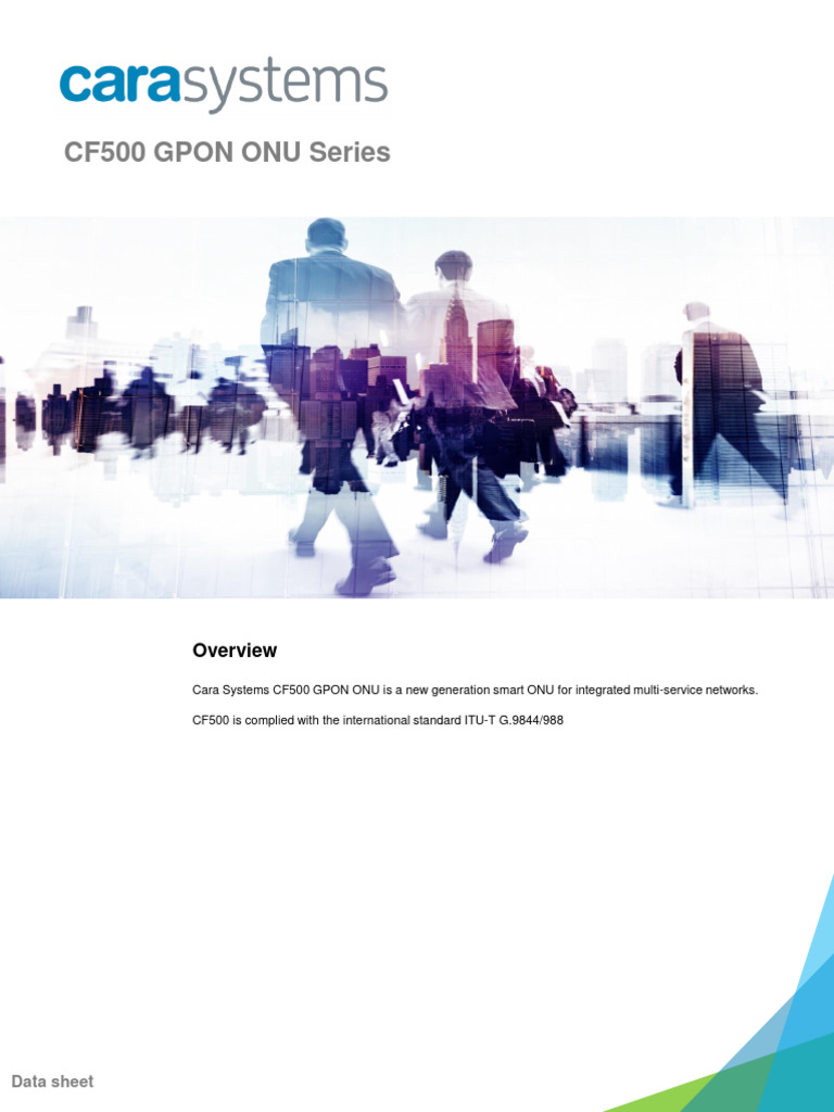 Cara Systems CF500 GPON ONU Series Data Sheet | PDF | Quality Of ...