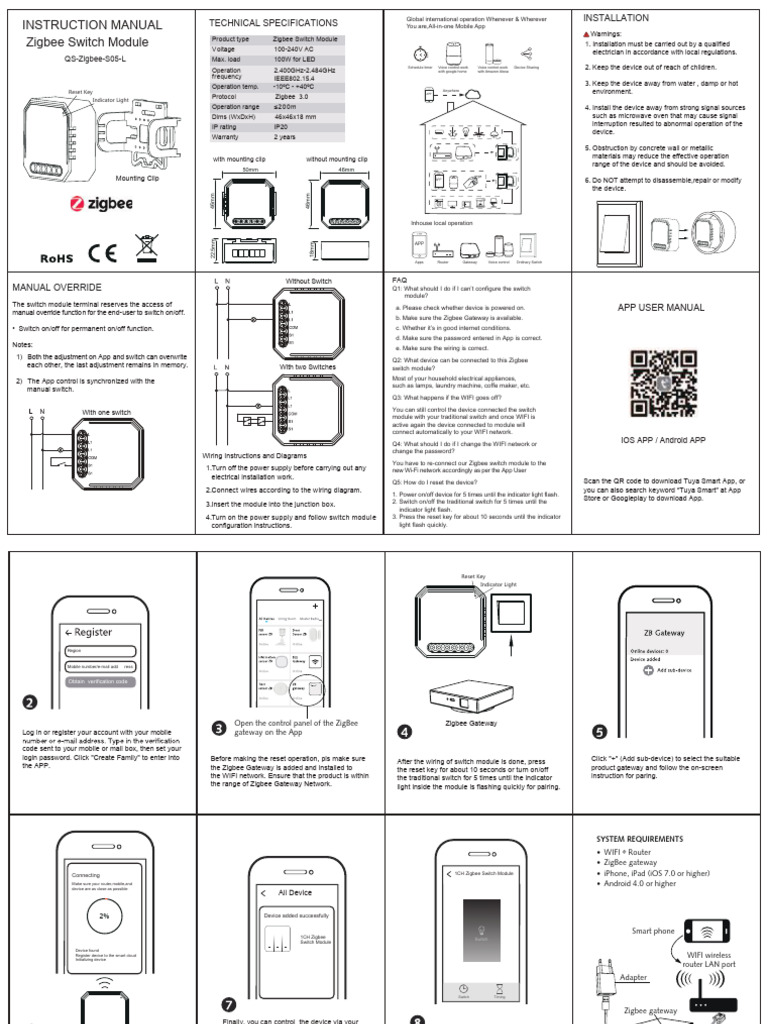 Zigbee Switch Module Guide | PDF | Wi Fi | Mobile App