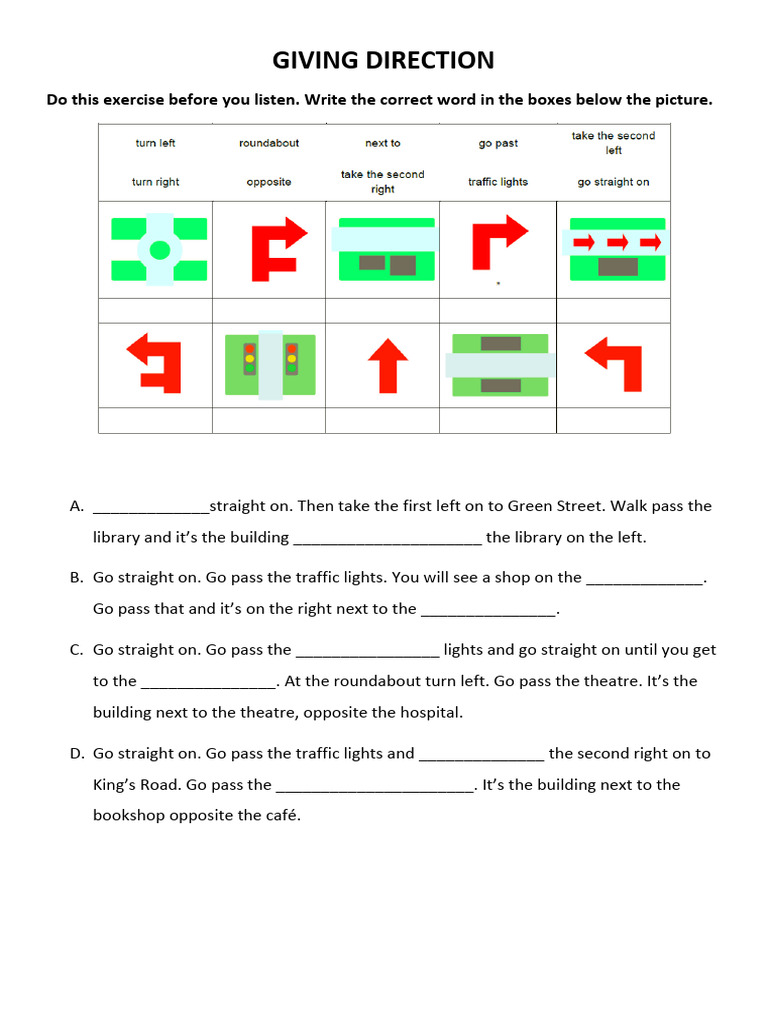 Giving Direction Topic | PDF