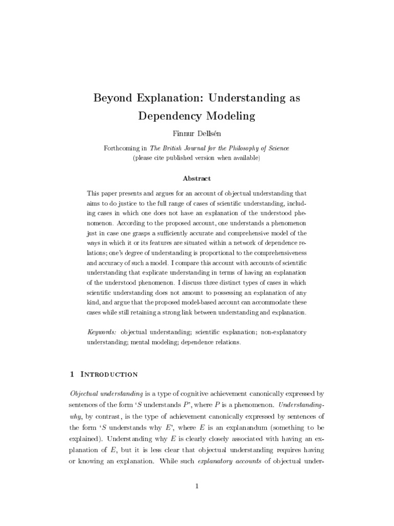 Beyond Explanation | PDF | Atomic Orbital | Epistemology