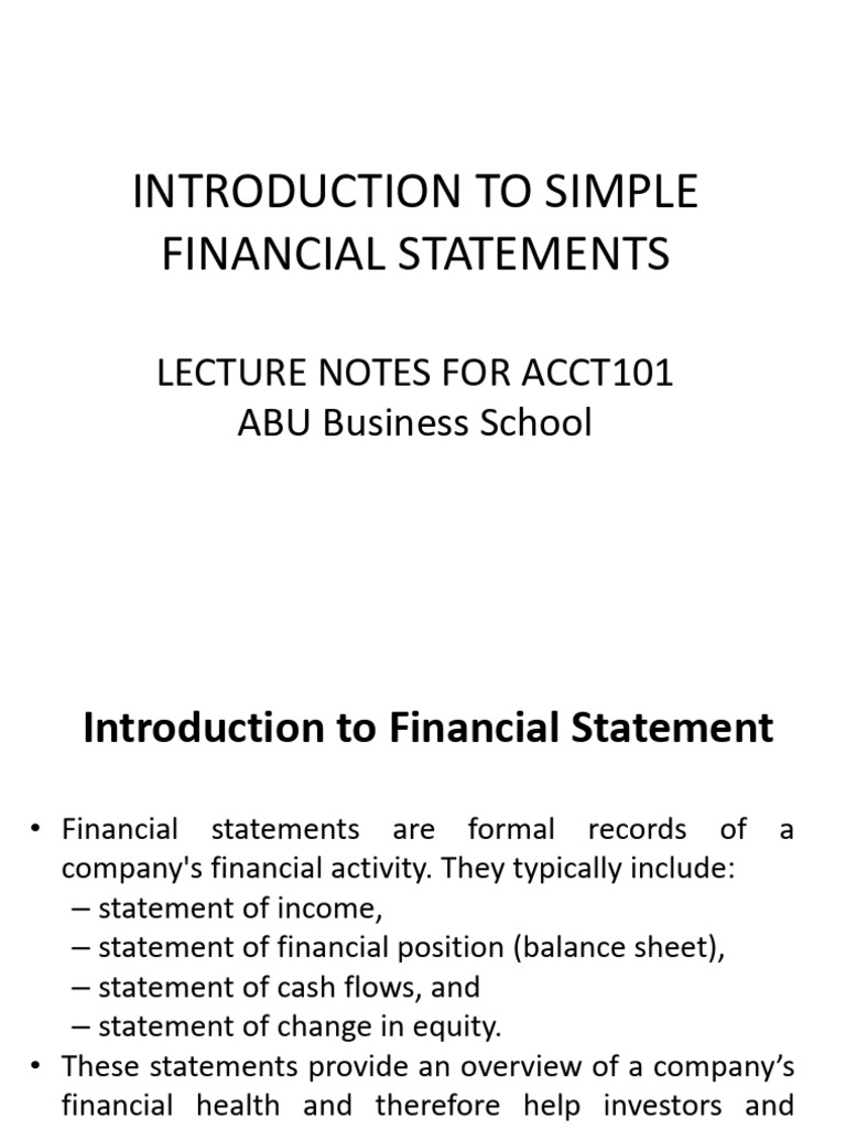 Preparing Simple Financial Statements - 095047 | PDF | Balance Sheet ...