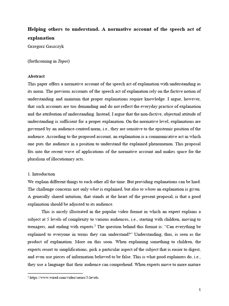 Helping Others To Understand | PDF | Expert | Theory