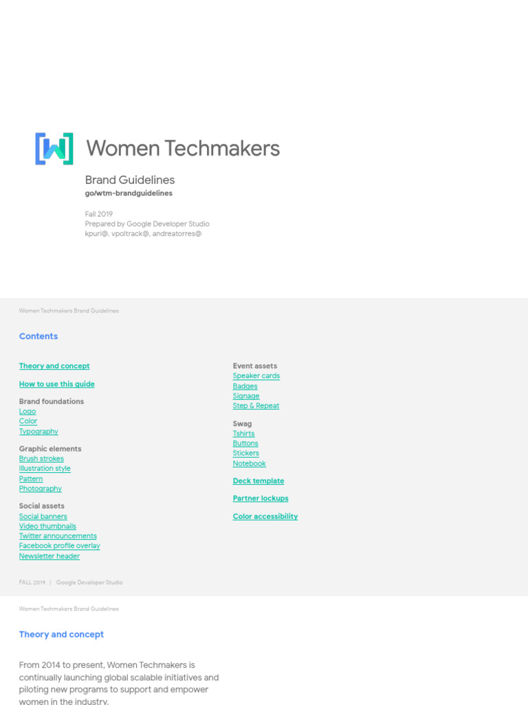 Women Techmakers Brand Guidelines - Fall 2019 | PDF | Logos | Typography