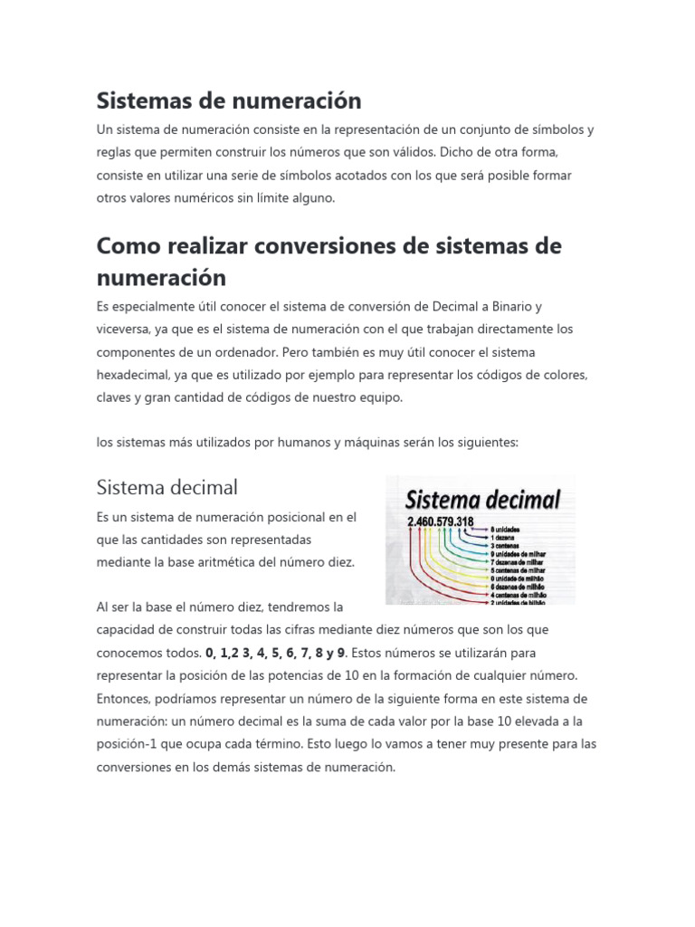 Sistemas de Numeración | PDF | Decimal | Software