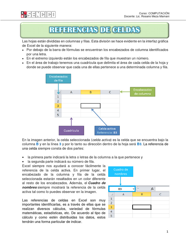 Separata-Referencias de Celdas | PDF | Microsoft Excel | Informática Separata-Referencias de Celdas | PDF | Microsoft Excel | Informática