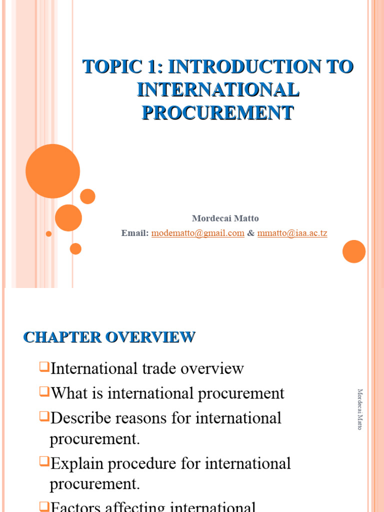 Topic 1-Introduction To International Procurement | PDF | Procurement ...