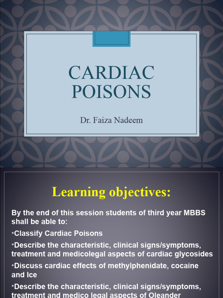 Cardiac Poisons | Download Free PDF | Heart | Cardiology