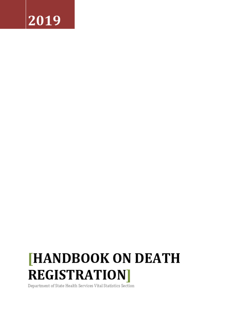 Death Registration Handbook | PDF | Coroner | Physician