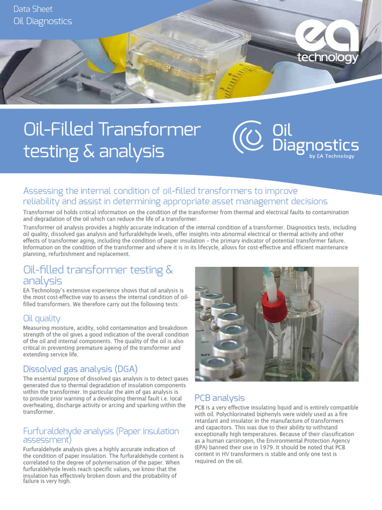 oil-diagnostics-data-sheet-transformers | Download Free PDF ...