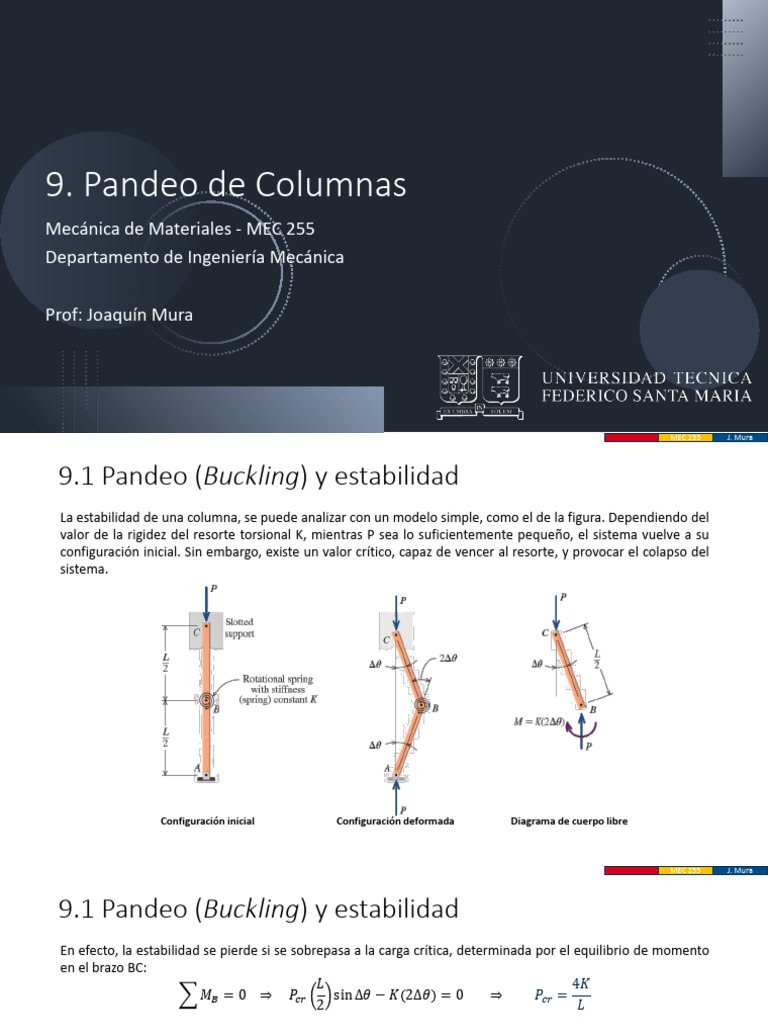 09 Pandeo de Columnas | PDF | Pandeo | Física Aplicada e Interdisciplinaria
