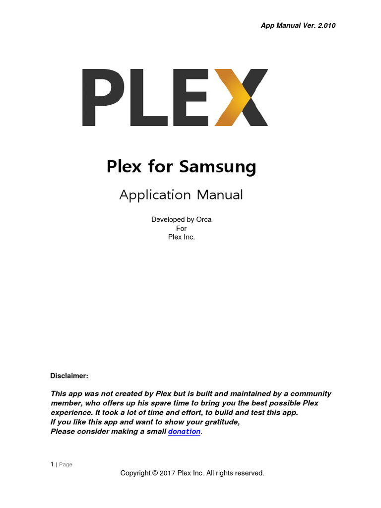 Plex_for_Samsung_App_Manual_v2.010 | PDF | Mobile App | Computing