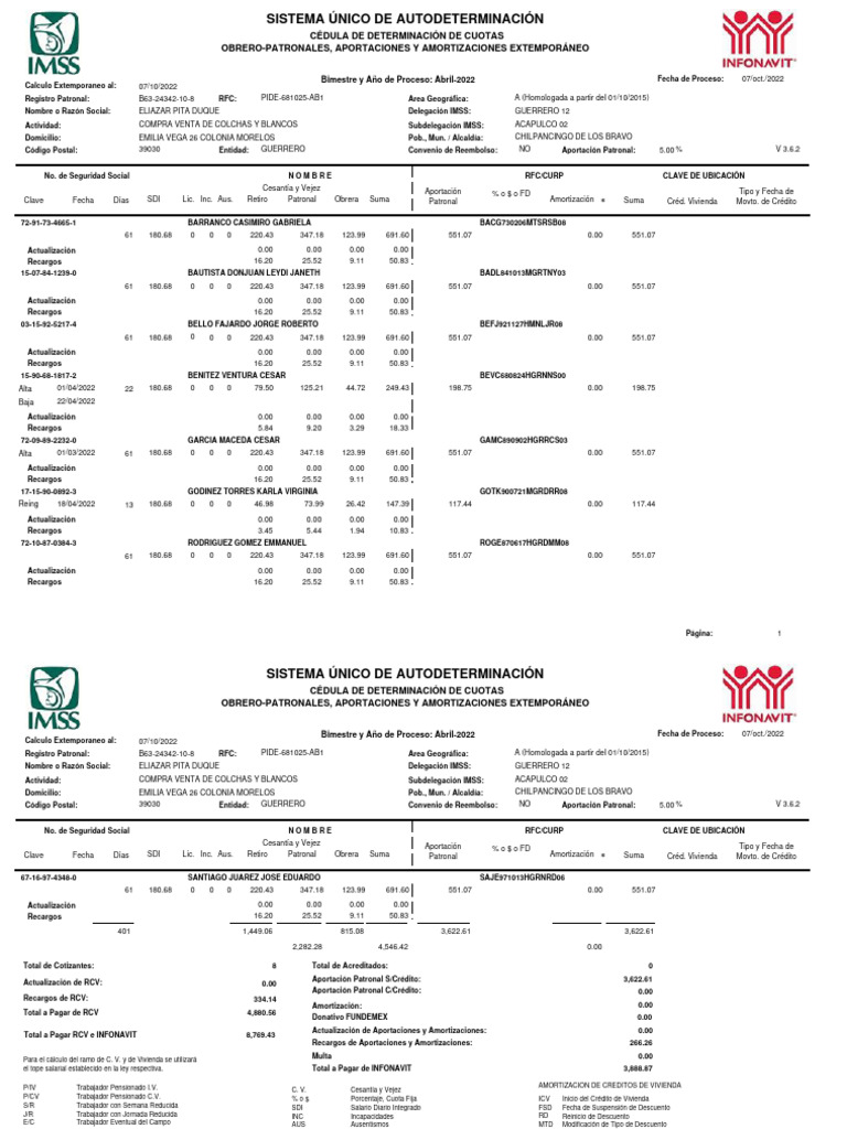 Cedula de Determinacion Cuotas | PDF | Contabilidad | Contabilidad financiera