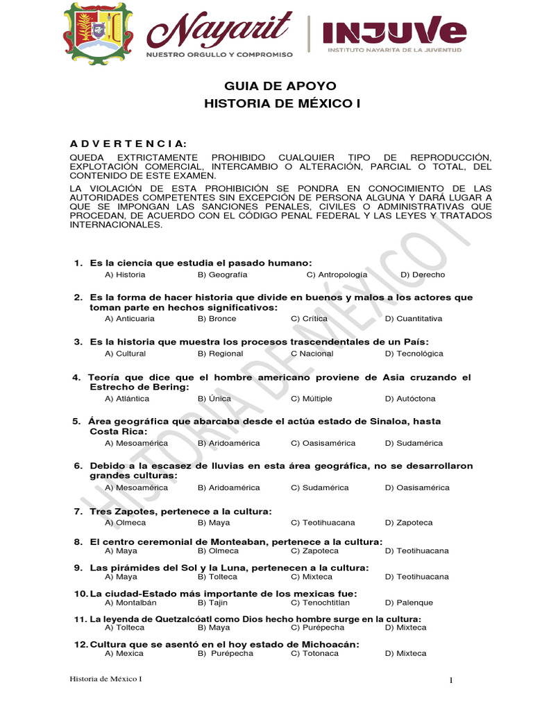 Guia Historia de Mexico I | PDF | Nueva españa | México