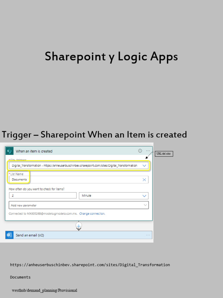 Sharepoint And Logic App Pdf Archivo De Computadora Recuperación De Información
