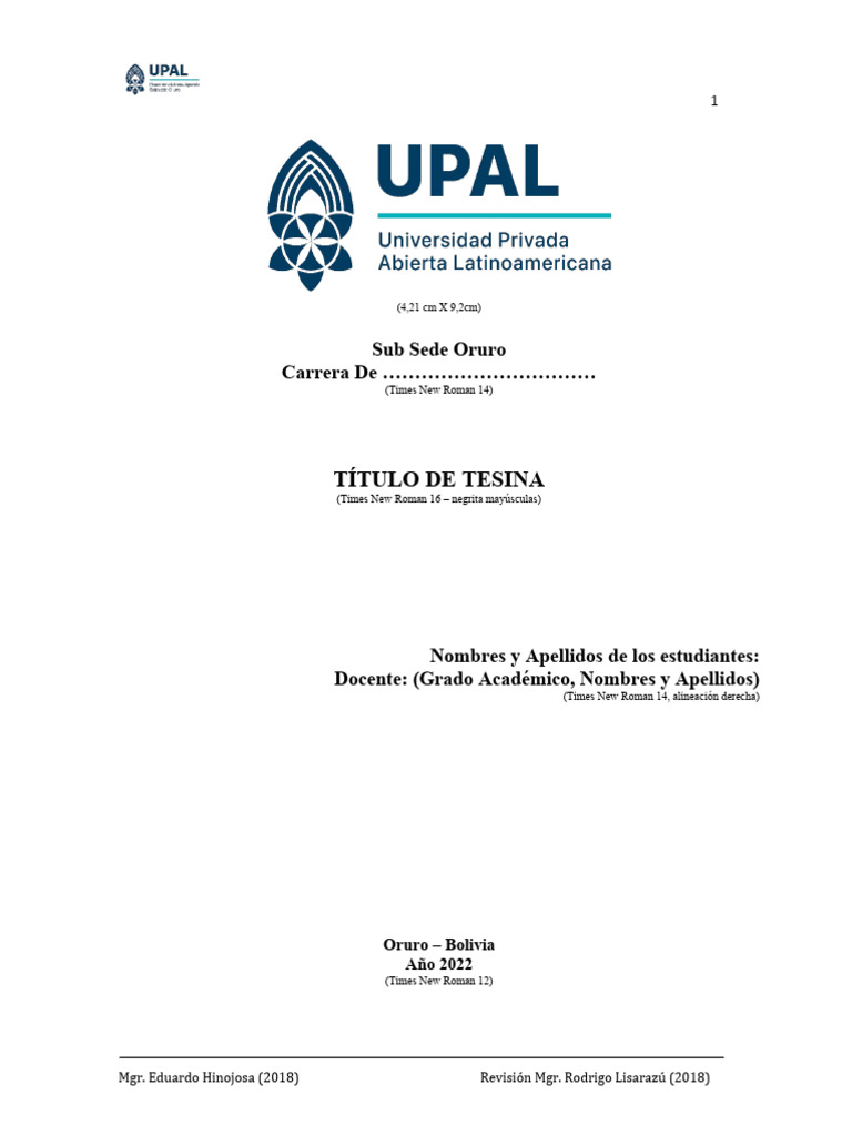 Formato de Tesis | Descargar gratis PDF | Teoría | Hipótesis