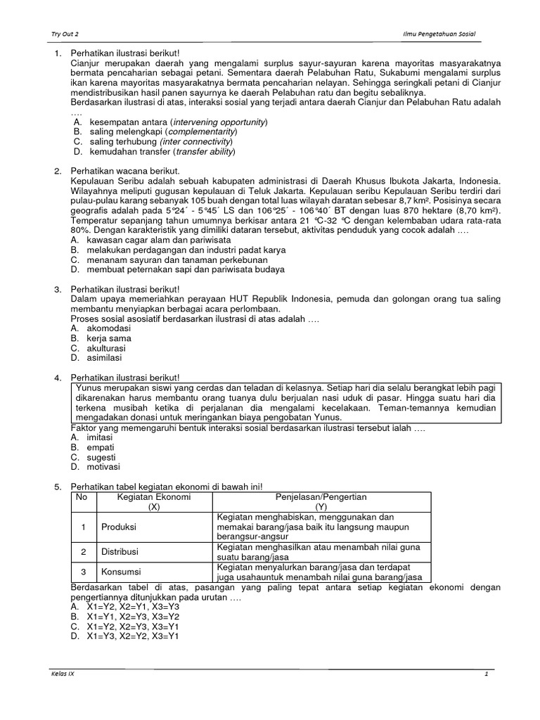 SOAL TO-2 US IPS TAHUN 2024 | PDF