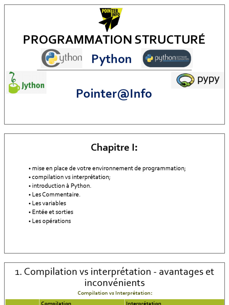 La Programmation Structurelle: Les Notions de Base en Python" | PDF | Structure de contrôle ...