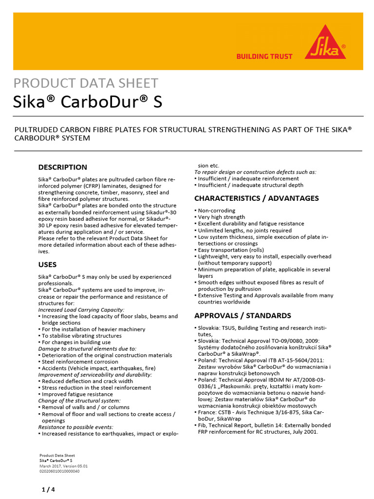 sika_carbodur_s(1) | Download Free PDF | Fibre Reinforced Plastic ...