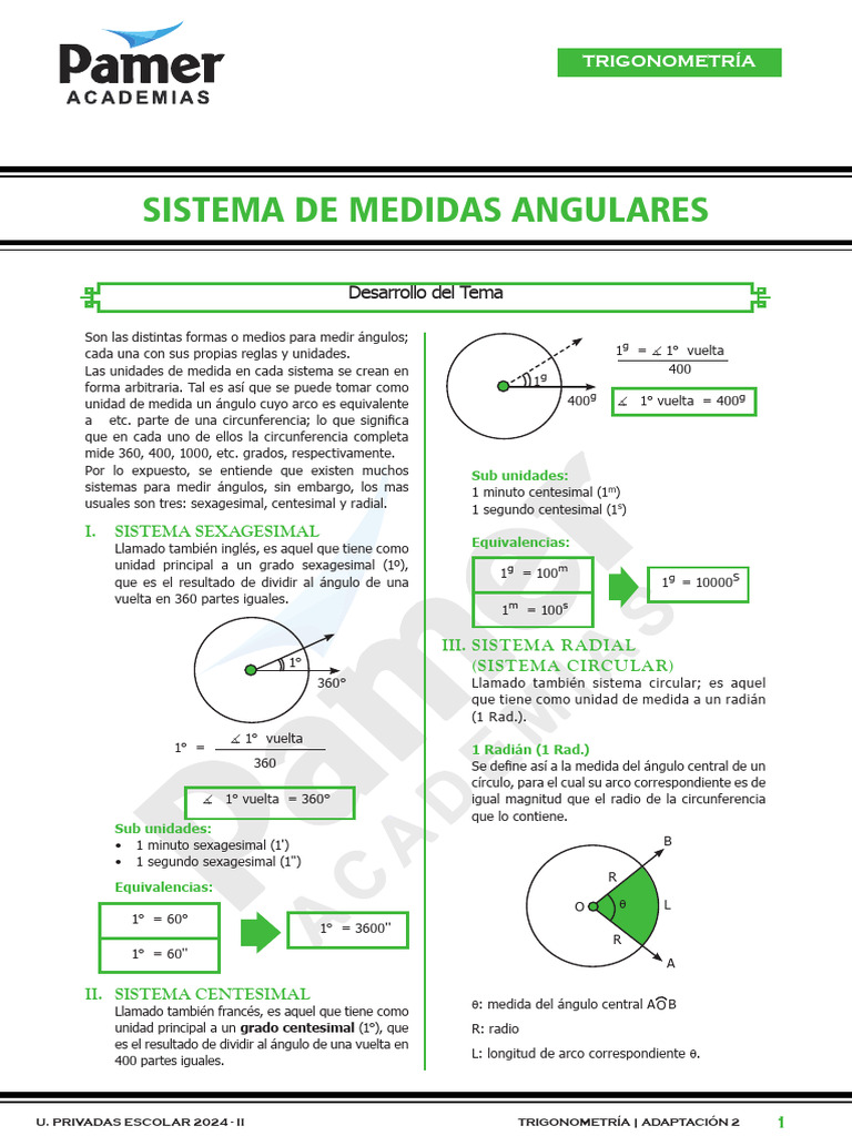 TRIGONOMETRIA_ADAP 2 | PDF | Ángulo | Pi
