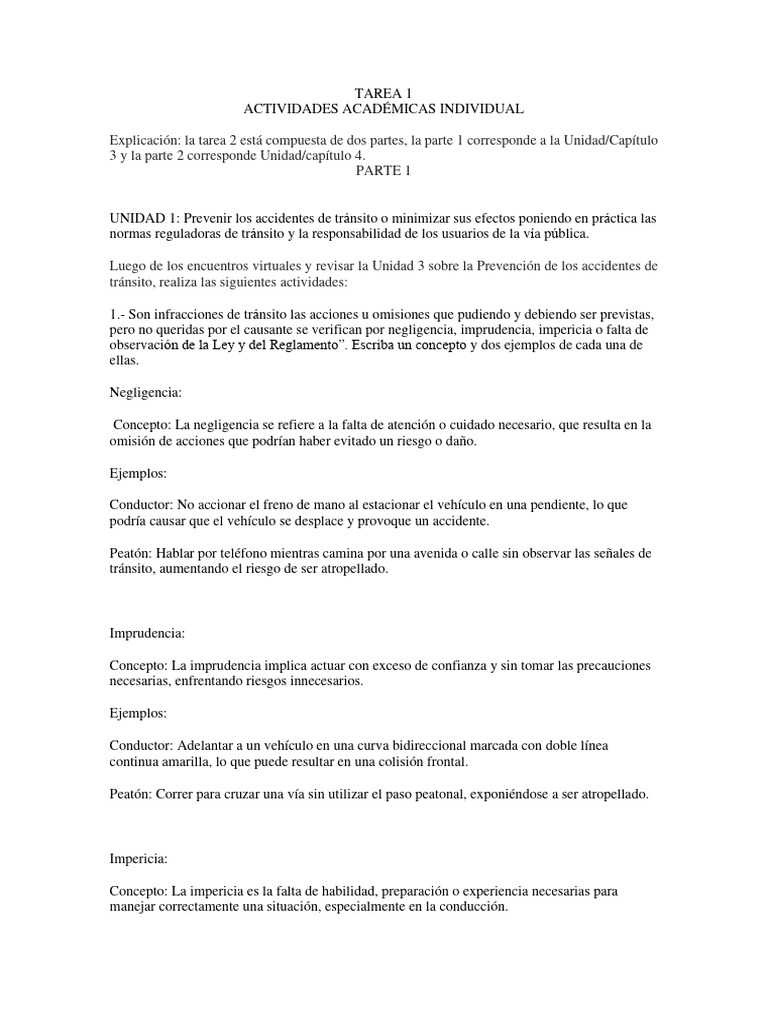 Tarea 2 A.A.G. U3 y U4 | PDF | Tráfico | Peatonal