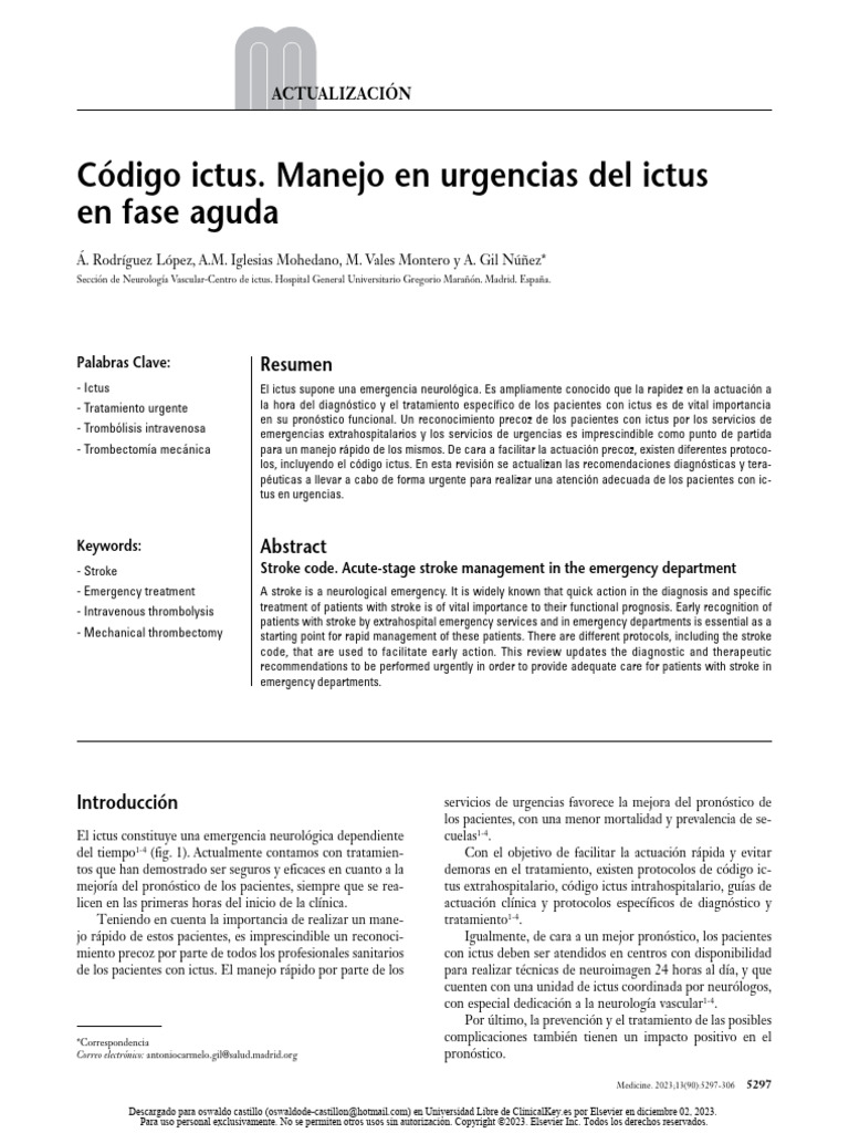 Codigo Ictus 2023 Medicine | PDF | Carrera | Hipertensión