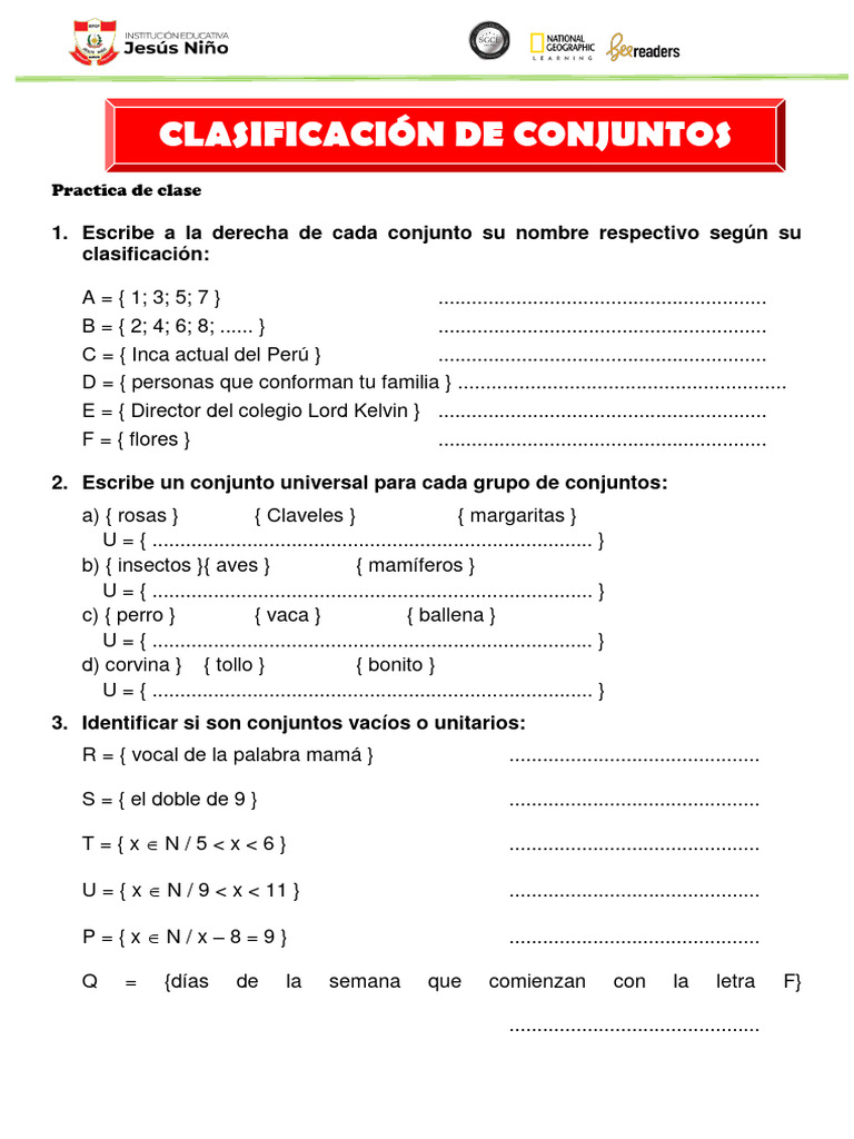 Clases Conjunto - Pertenece y No Pertenece | PDF | Conjunto ...